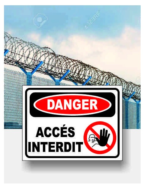 panneau danger accès interdit avec pictogramme main